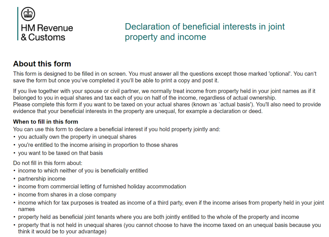 Form 17 for Landlords – adjusting the split of property income between ...